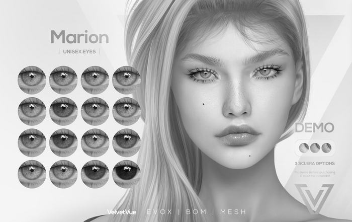 Second Life Marketplace - [ VelvetVue ] Marion Eyes :: DEMO